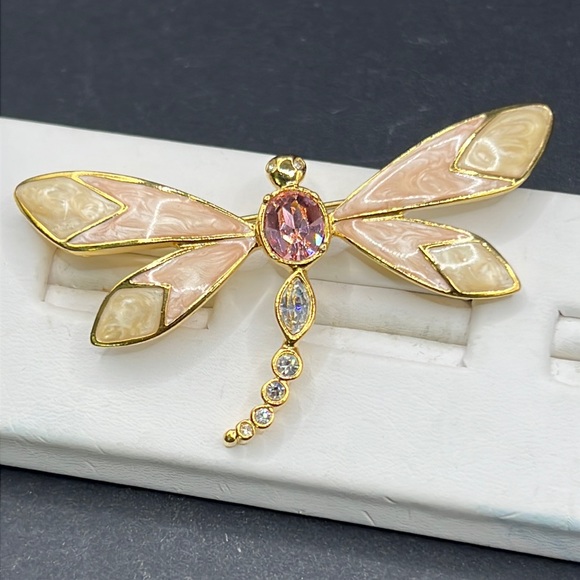 Kenneth Jay Lane | Jewelry | Vintage Kjl Dragonfly Rhinestone Enamel ...